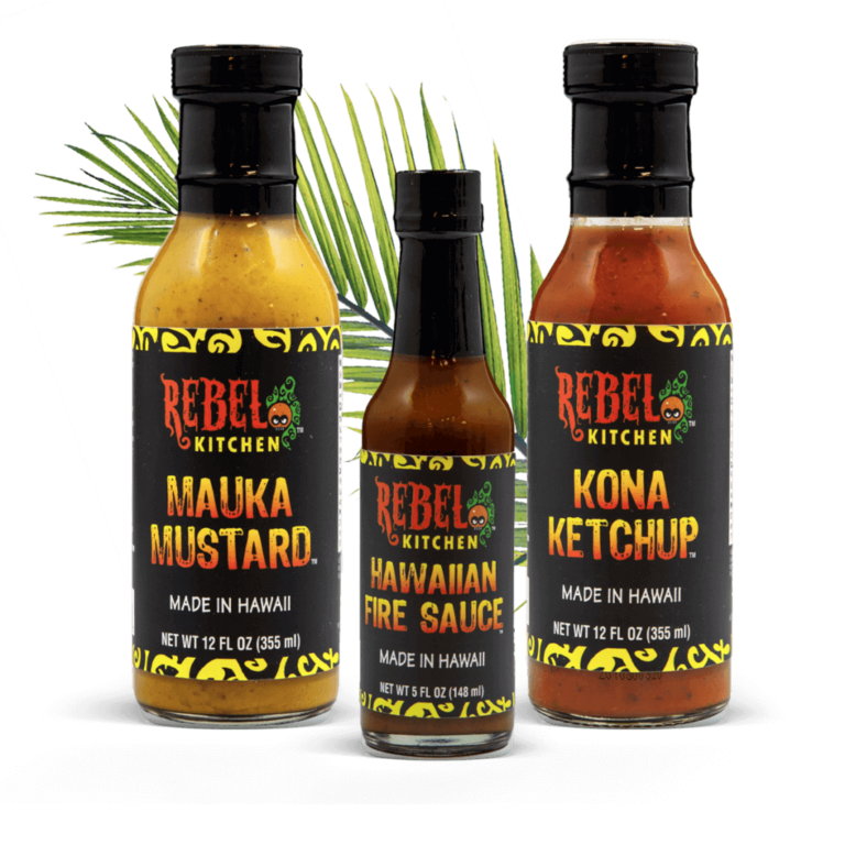 Home - Rebel Kitchen Kona Ketchup, Hawaiian Fire Sauce and Mauka Mustard